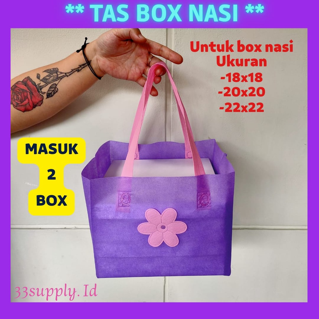 Jual Tas kotak nasi 22x22 20x20 / tas box hajatan / tas tasyakuran / tas aqiqahan / tas hantaran ...