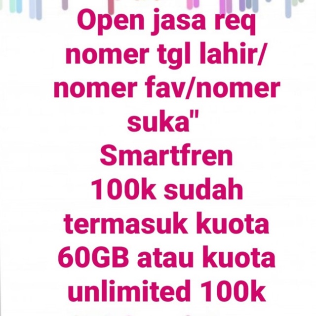 Jual Nomor Cantik Smartfren Paskabayar (request nomor sesukamu) sudah ...