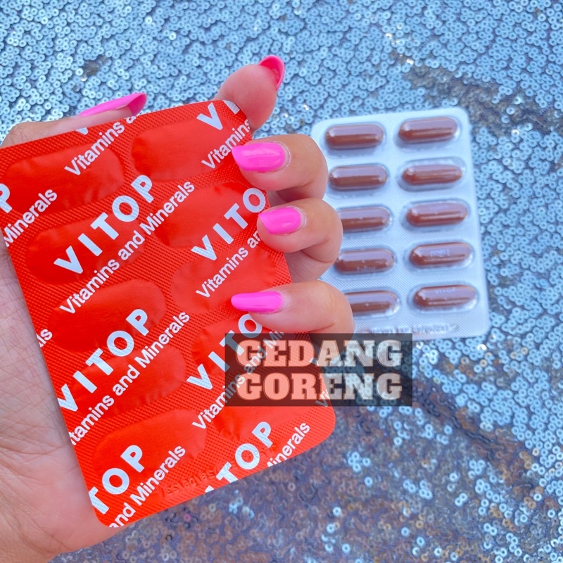 Jual VITOP ayam vitamin setengah doping (1 strip/10 kaplet) | Shopee ...