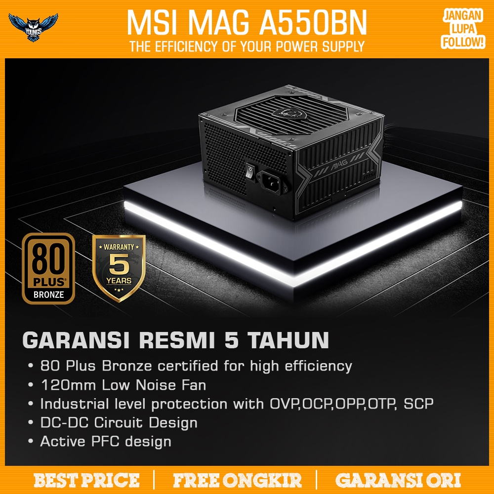 Jual PSU MSI MAG A550BN (550 Watt, 80+ Bronze) Power Supply 550W 80 ...