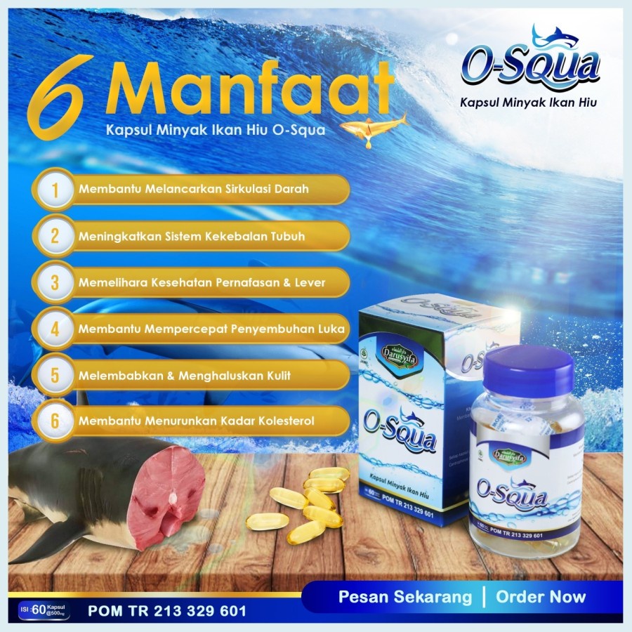 Jual Kapsul Minyak Ikan Hiu OmegaSqua O-squa Darusyifa 60 kapsul ...