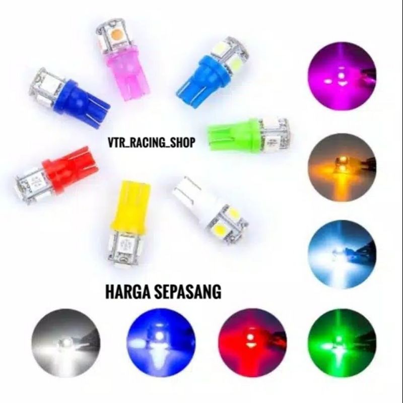 Jual Lampu Sen Led Colok Jagung 5 Mata T10 Motor Dan Mobil 2 Pcs ...
