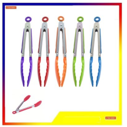 Jual PENCAPIT MAKANAN KUE - CAPIT KUE - FOOD TONGS SILICON STAINLESS ...