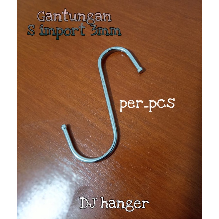 Jual Gantungan Huruf S Besi TEBAL / Letter S Crome / Pengait Besi S ...