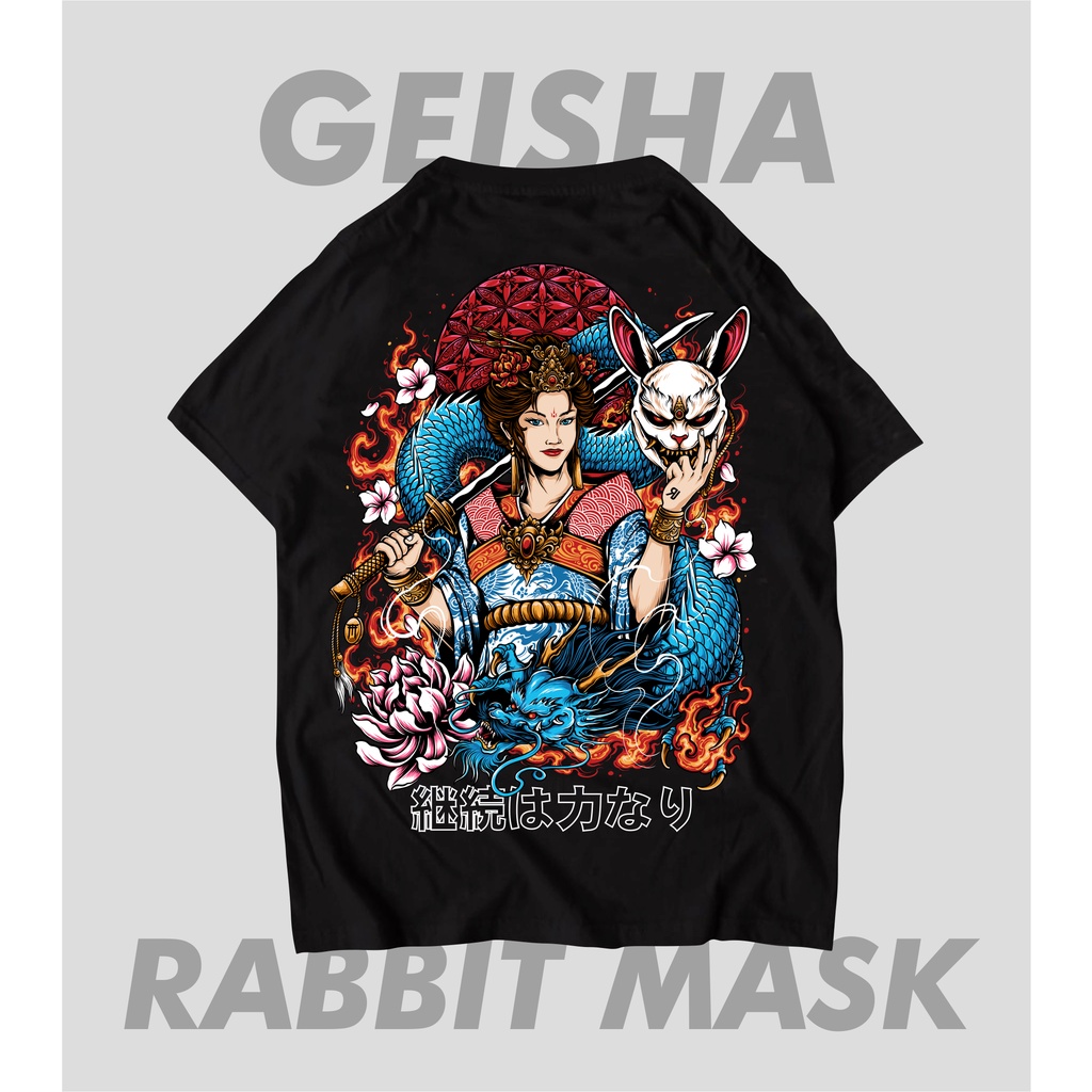 Jual T-Shirt GEISHA RABBIT MASK ( 芸者 ) JAPANESE CULTURE ( BLACK ...