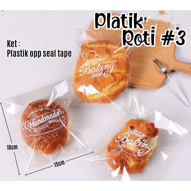 Jual 10pcs Plastik Roti 15x18 cm Plastik Seal Kue Plastik Roti Plastik ...
