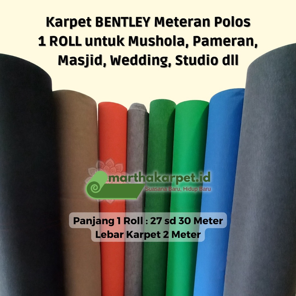 Jual Karpet Meteran Polos 1 ROLL untuk Mushola, Pameran, Masjid ...