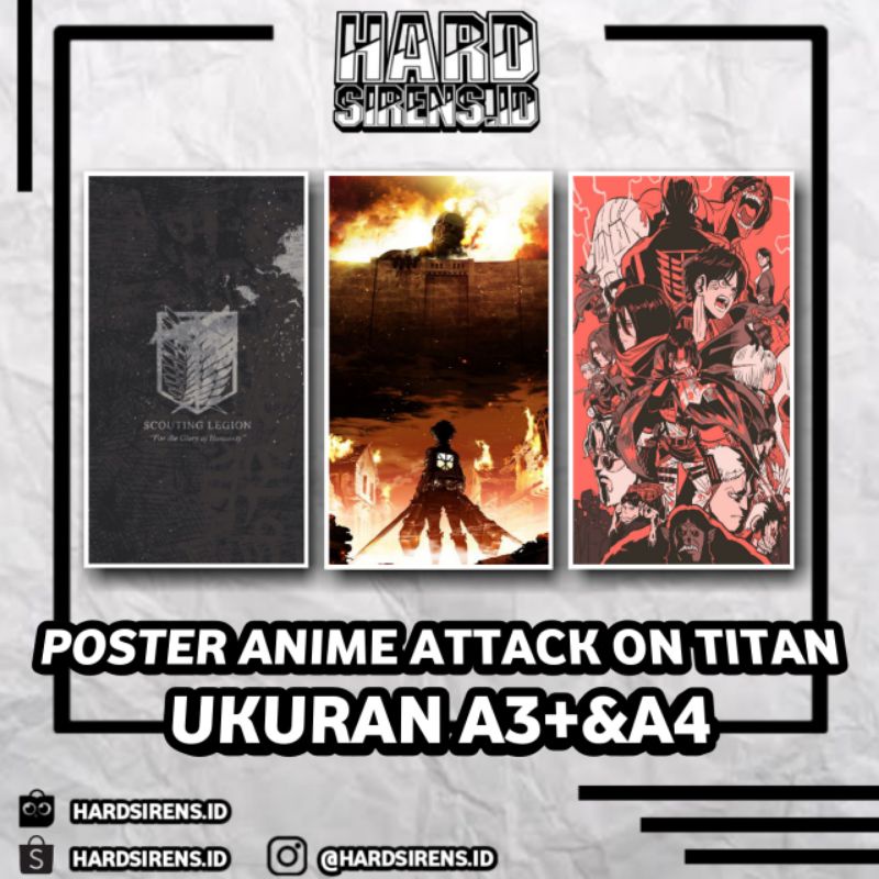 Jual Poster Attack On Titan Poster Shingeki no Kyojin Poster AOT Poster ...