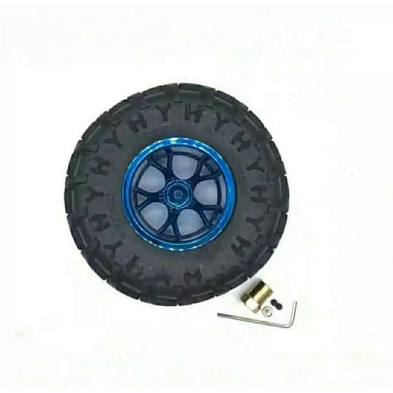 Jual Roda Robot BIG Ukuran 130mm Warna Biru Ban Karet Cocok Untuk Aneka ...