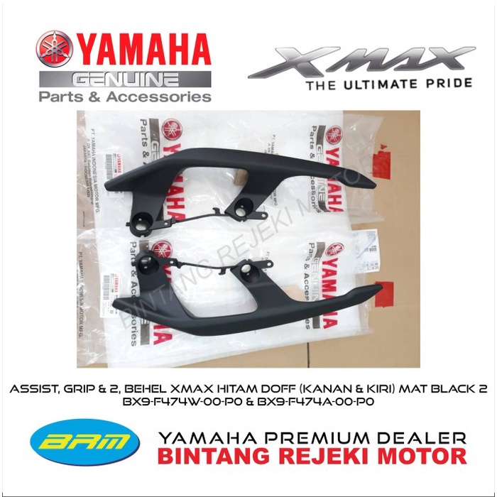 Jual YAMAHA ASSIST, GRIP & 2, BEHEL XMAX HITAM DOFF (KANAN & KIRI) MAT ...
