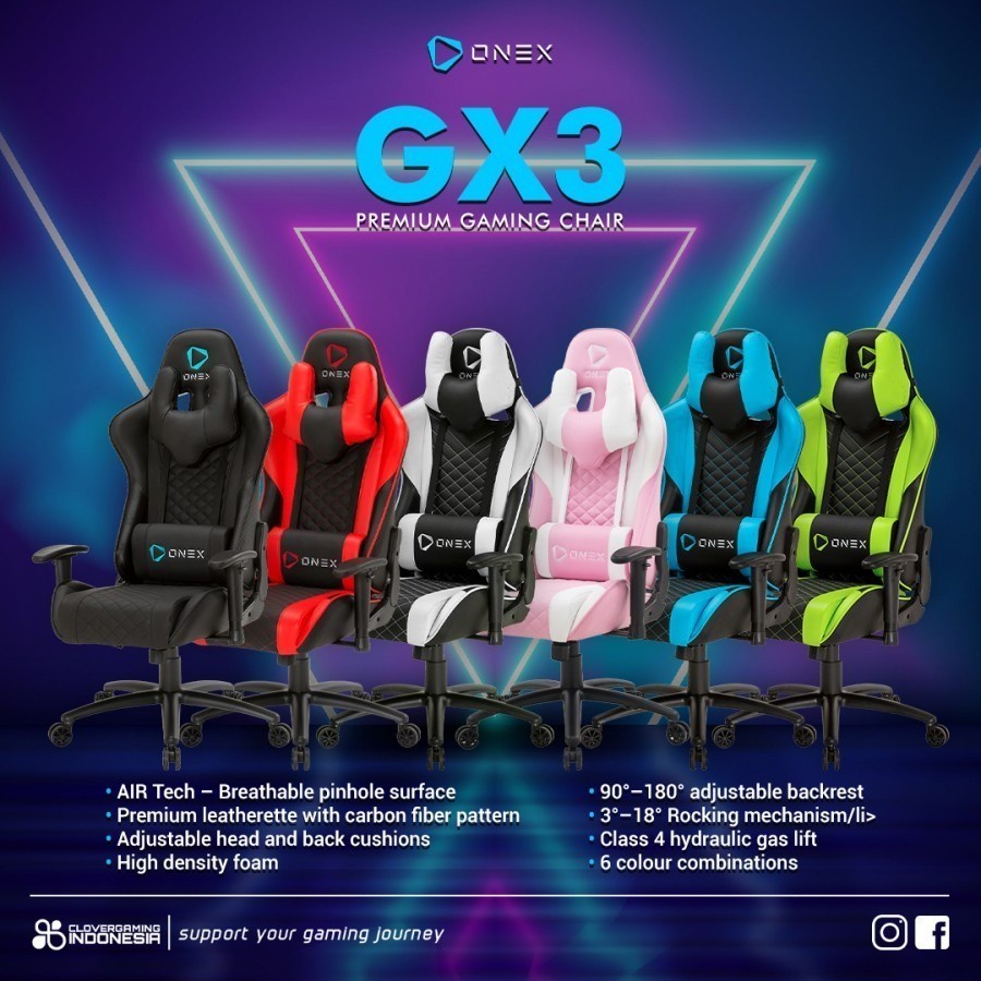 Jual ONEX GX3 / GX-3 Premium Quality Gaming Chair Kursi Gaming | Shopee Indonesia
