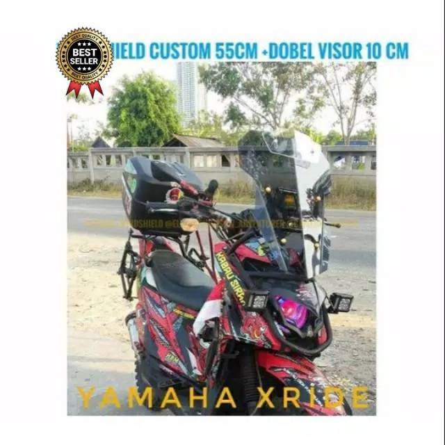 Jual Visor windshield custom X-Ride 55 cm + tambahan visor 10 cm ...