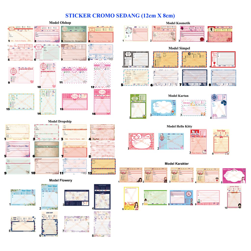 Jual Sticker Label Pengiriman Online Shop Ukuran Sedang | Shopee Indonesia