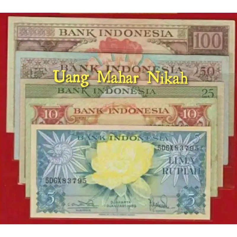 Jual 1 Set Uang Kuno Seri Bunga Pecahan 1 - 100 Rupiah / 5 Lembar / Koleksi | Shopee Indonesia