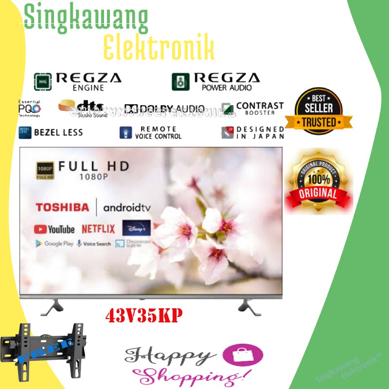 Jual SMART TV ANDROID LED FULL HD TOSHIBA 43V35KP 43" | Shopee Indonesia