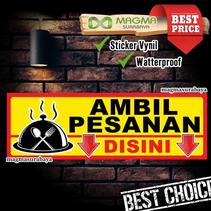 Jual Stiker Ambil pesanan di sini - magma surabaya - restaurant -kedai ...