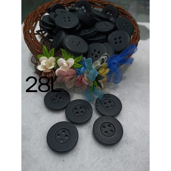 Jual kancing kemeja | model kancing datar hitam doff (baca deskripsi ...