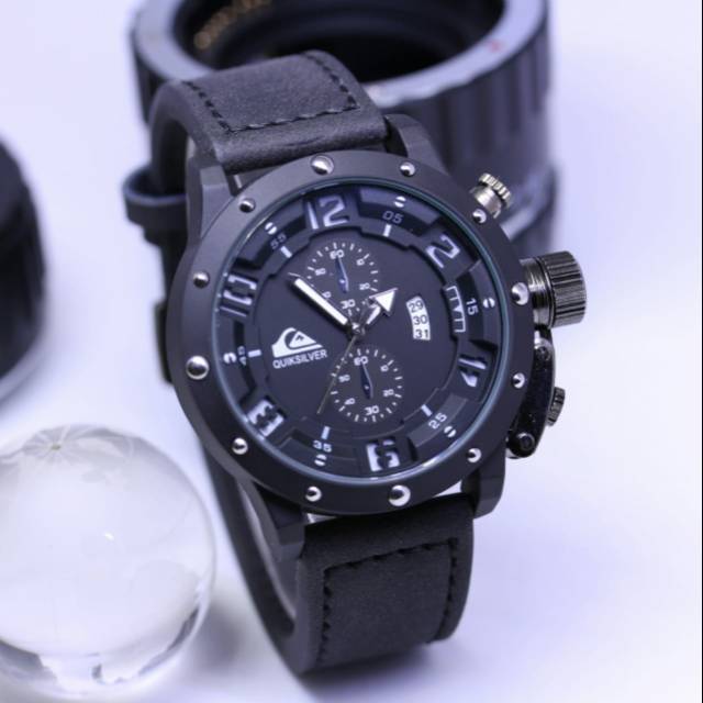 Jual New Produk Jam Tangan Pria Quiksilver Tanggal Crono Off Tali Kulit ...