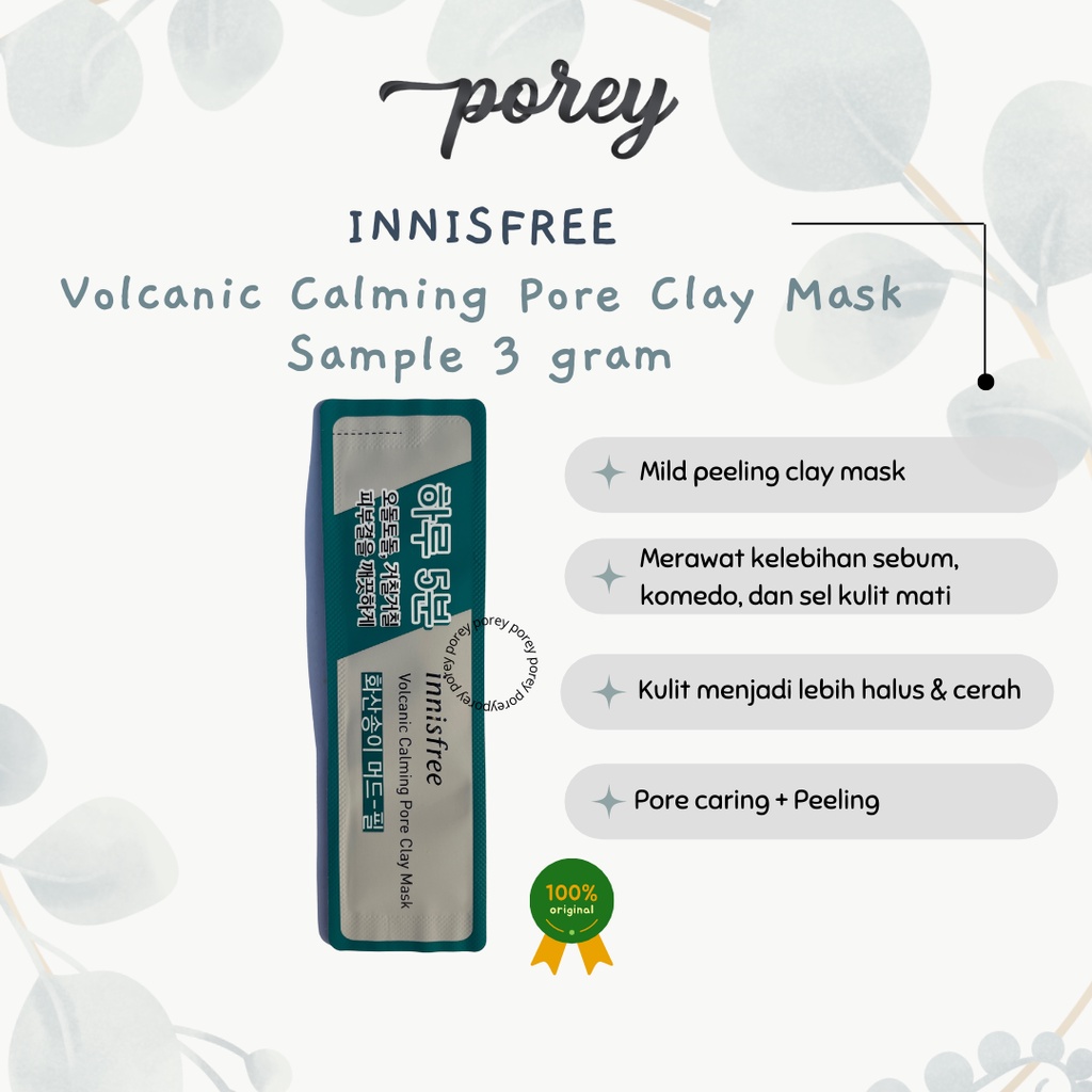 Jual INNISFREE - Volcanic Calming Pore Clay Mask Sample 3g | Sampel | Shopee Indonesia