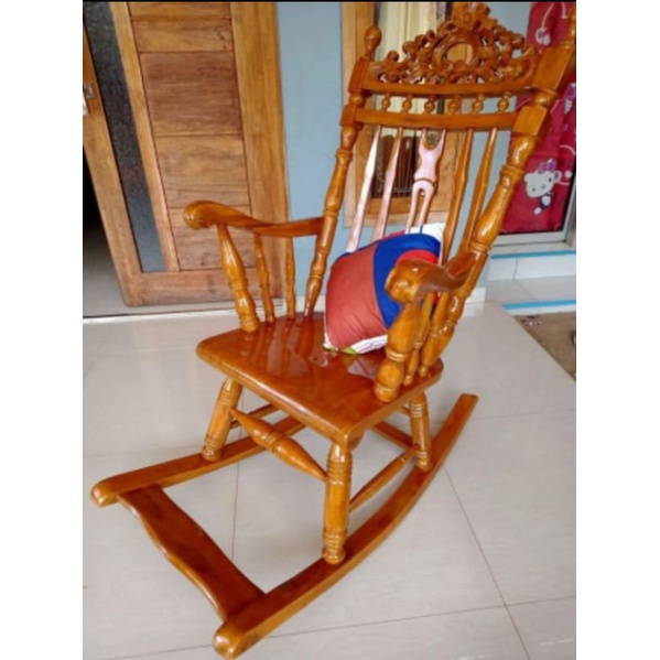 Jual KURSI GOYANG KAYU JATI | KURSI GOYANG KURSI MALAS FURNITURE JATI ...