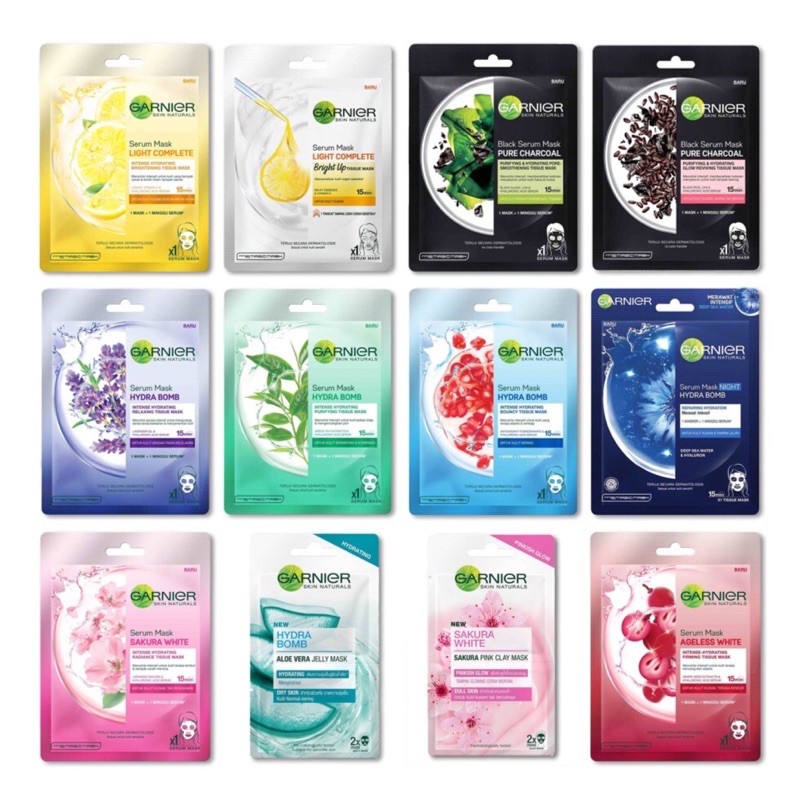 Jual ( BACA DESKRIPSI ) Garnier Serum Mask Sheet All Variants 100% ...