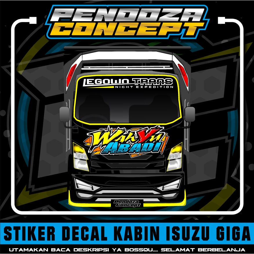 Jual sticker decal printing kabin truck isuzu giga/truck nmr71 wahyu ...