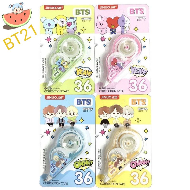Jual BT21 TIP-EX BTS KERTAS ROLL CORRECTION TAPE BTS | Shopee Indonesia