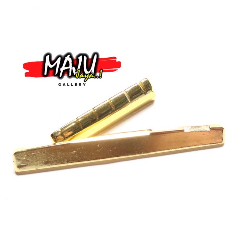 Jual saddle bridge dan nut gitar akustik elektrik logam besi gold 72mm ...