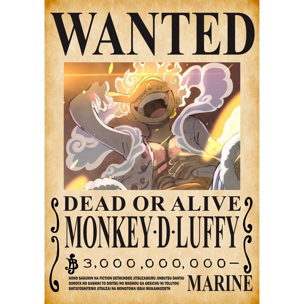 Jual Wanted Poster Bounty Monkey D Luffy Dari Pertama Sampai Sekarang ...