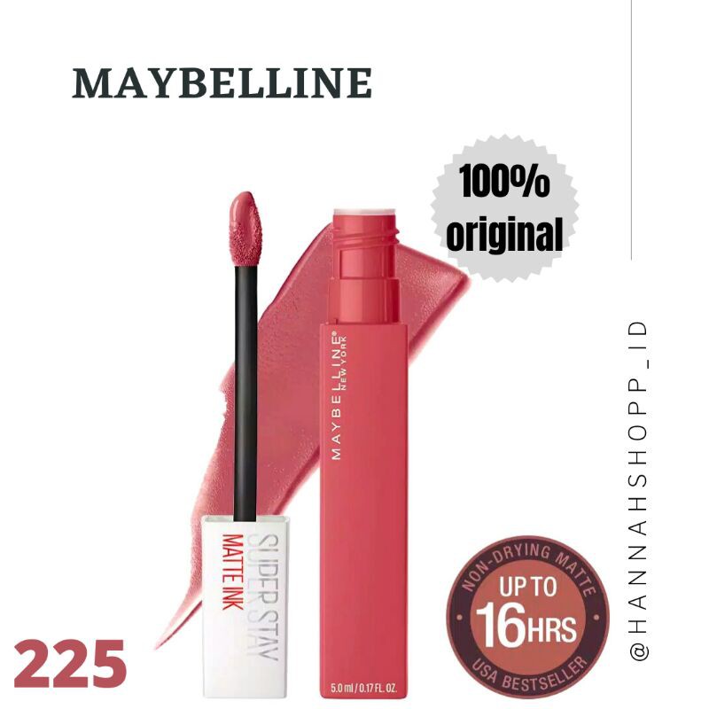 Jual Maybelline superstay matte ink liquid matte lipstick - 225 ...