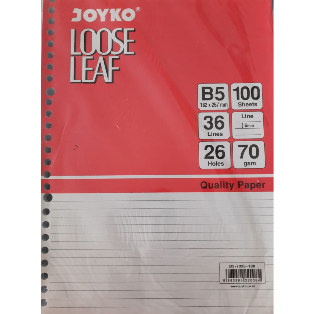 Jual LOOSE LEAF JOYKO B5 ISI KERTAS ISI BINDER | Shopee Indonesia