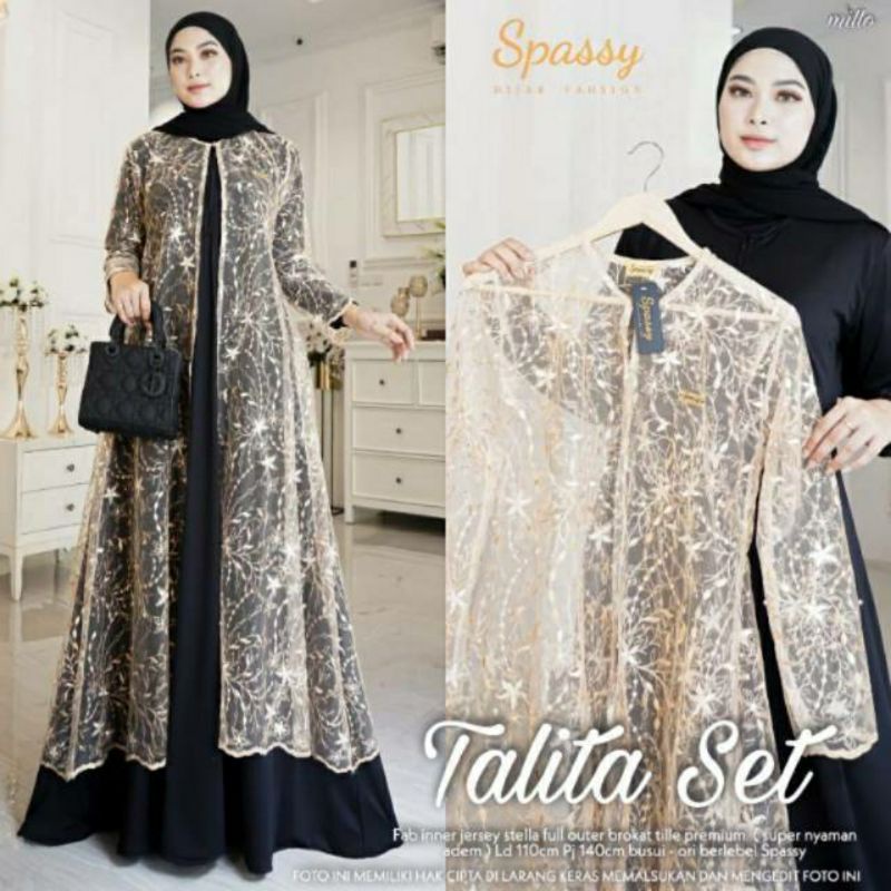 Jual SET TALITA GAMIS + OUTER TILLE NO PASMINA | Shopee Indonesia