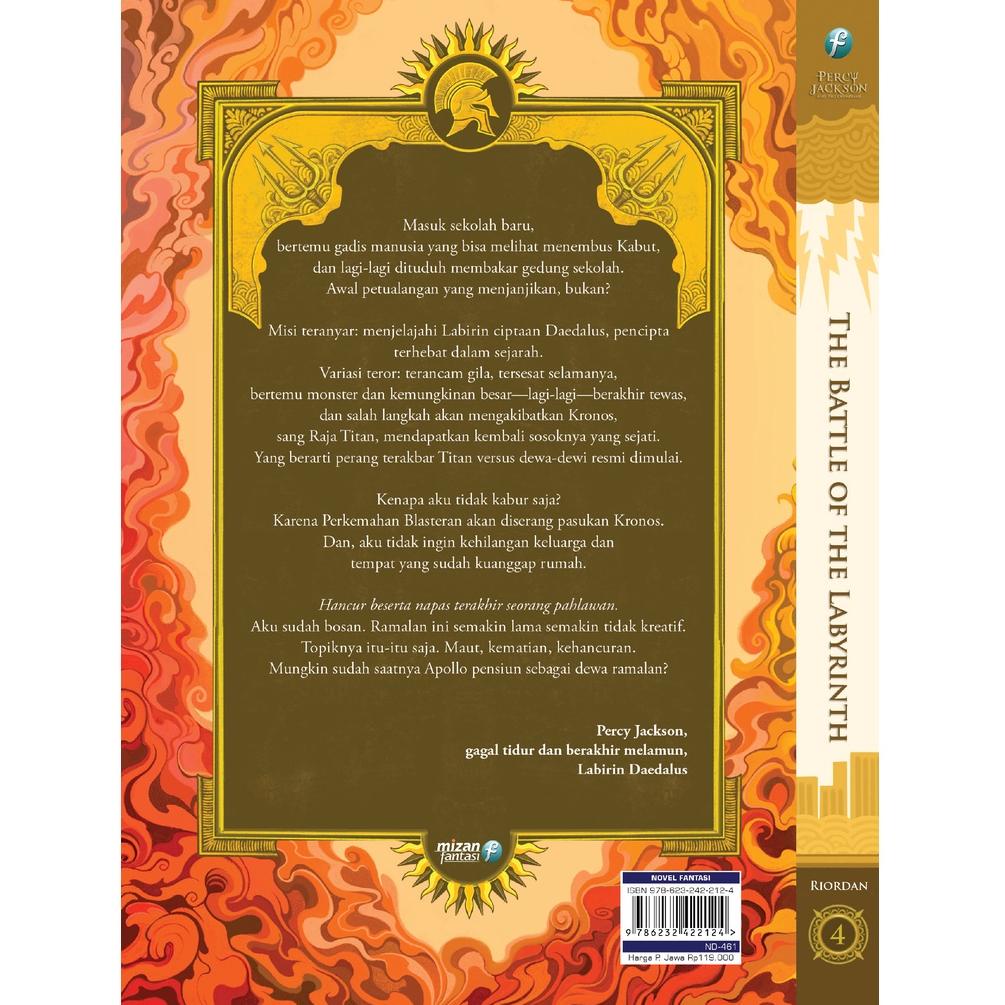 Jual [mizan Surabaya] Percy Jackson 4 The Battle Of The Labyrinth