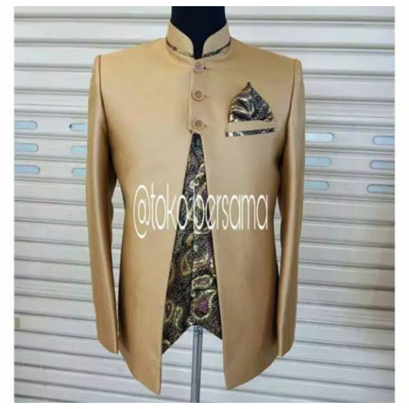 Jual Beskap weding gold kancing 3/beskap pengantin premium modern ...