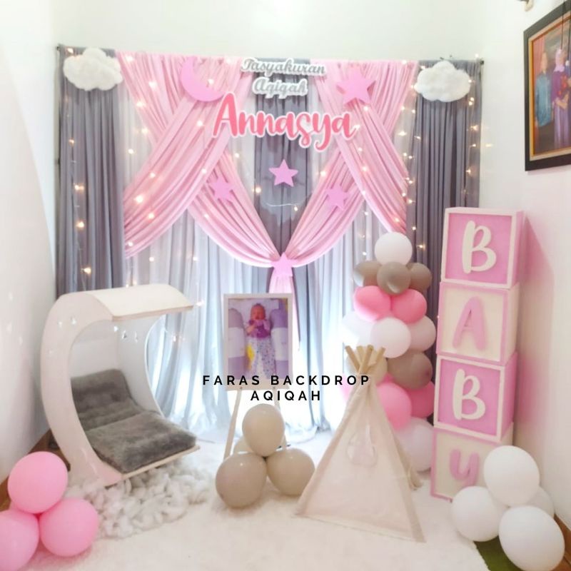 Jual backdrop aqiqah, khitanan, ultah, dll | Shopee Indonesia
