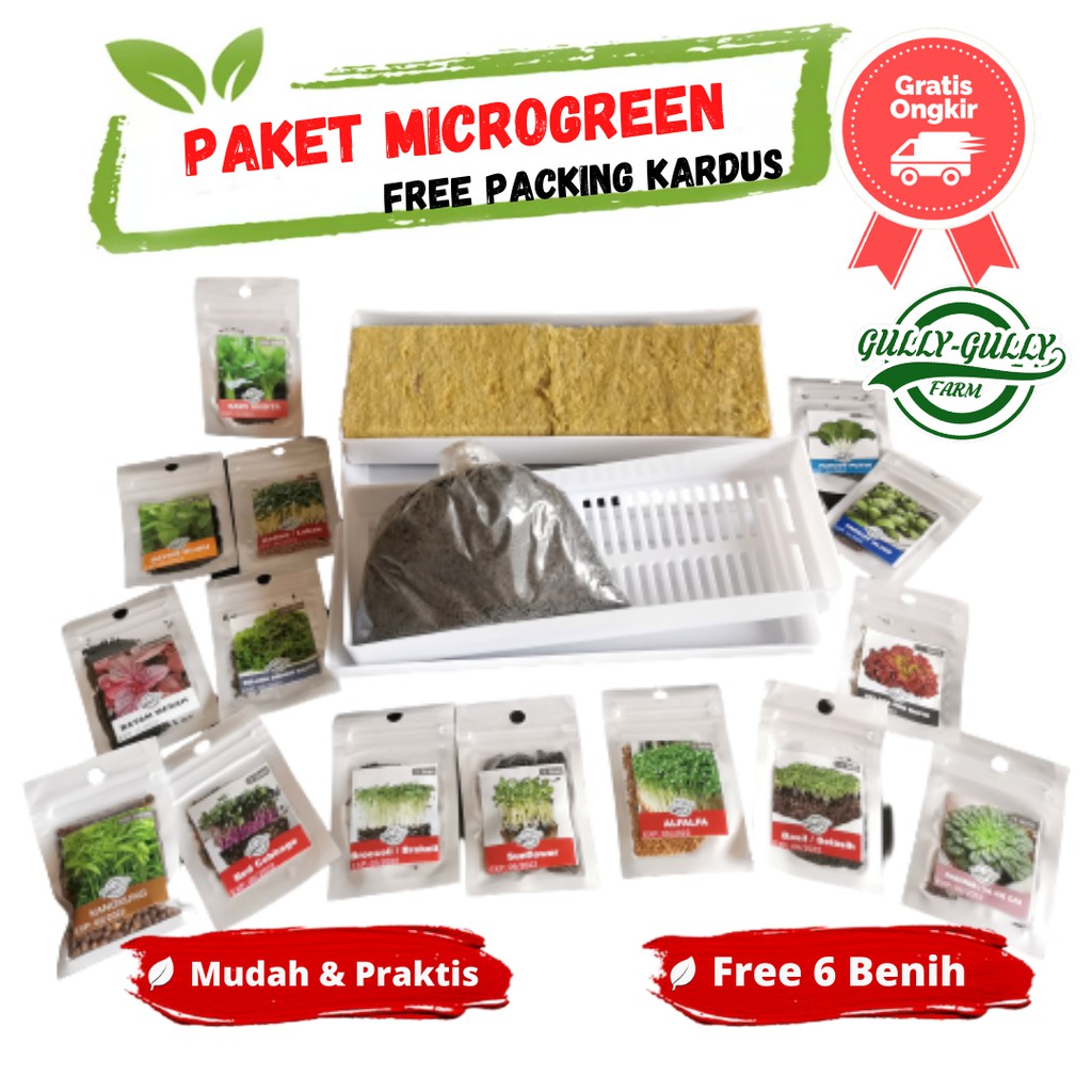 Jual Microgreens Paket Rockwool - Microgreen Kit Hidroponik | Shopee ...