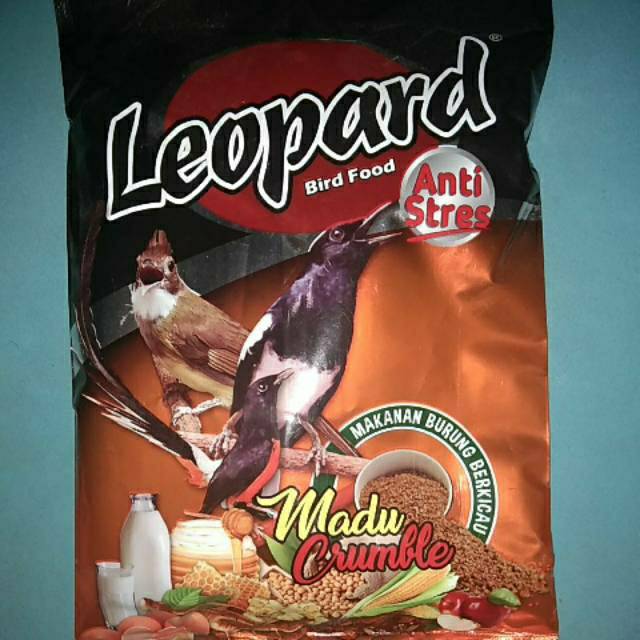 Jual Makanan Burung Merk Leopard Madu Crumble Voer Kasar Anti Stress ...