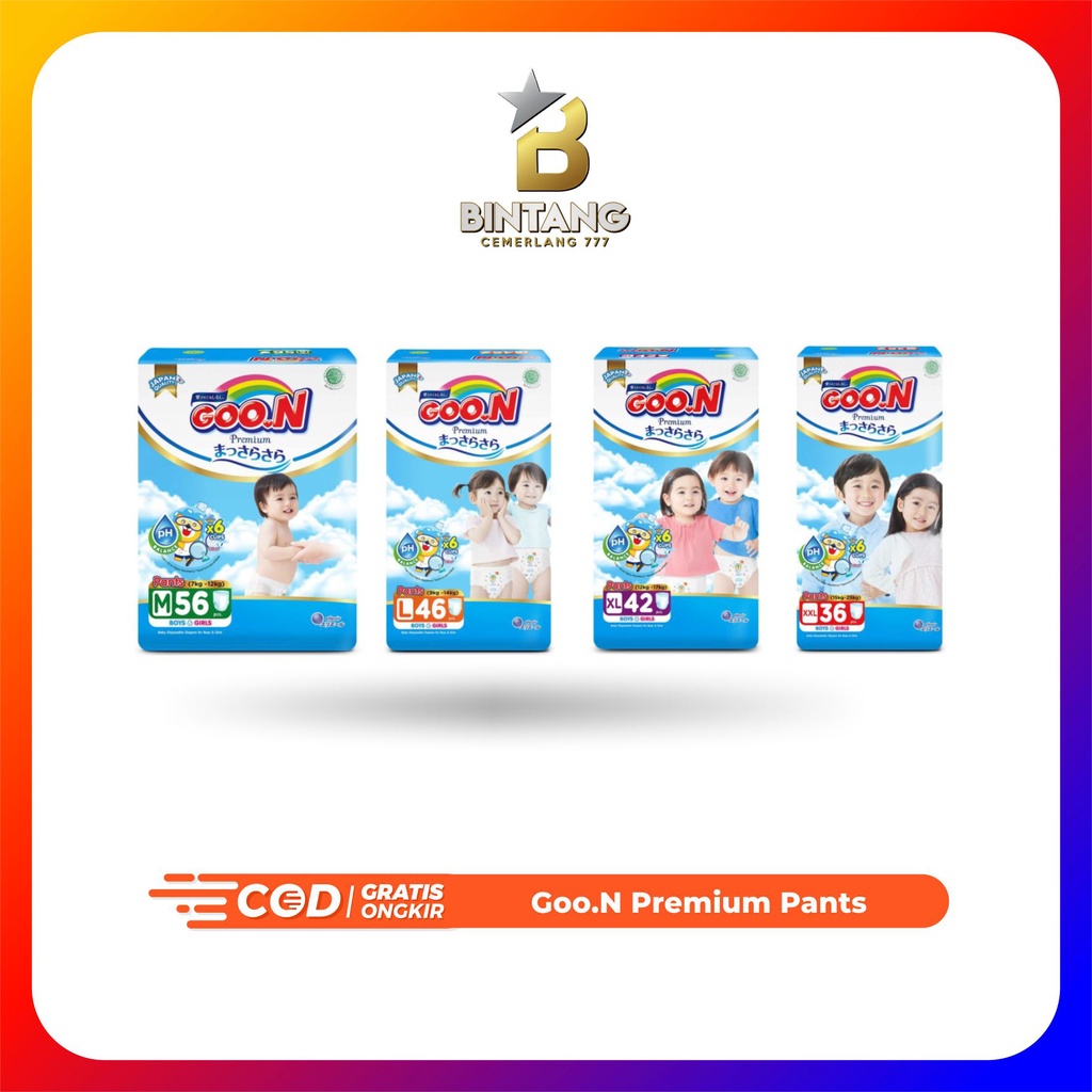 Jual Popok bayi / balita Goon Premium Pants / Goo.N Premium Pants M56 L46 XL42 XXL36 | Shopee ...
