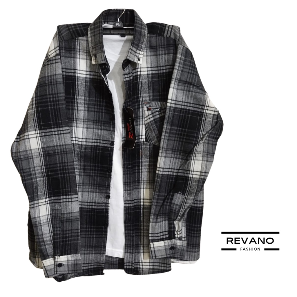 Jual REVANO - Kemeja Flanel Pria Wanita Lengan Panjang Kasual Motif ...