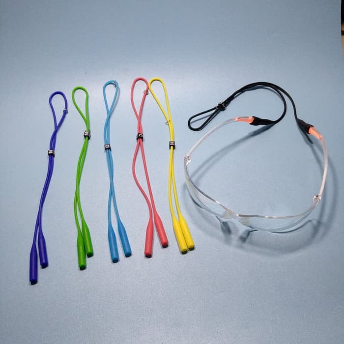 Jual tali kacamata nylon uruf ( biru-hijau-merah-kuning-hitam ...