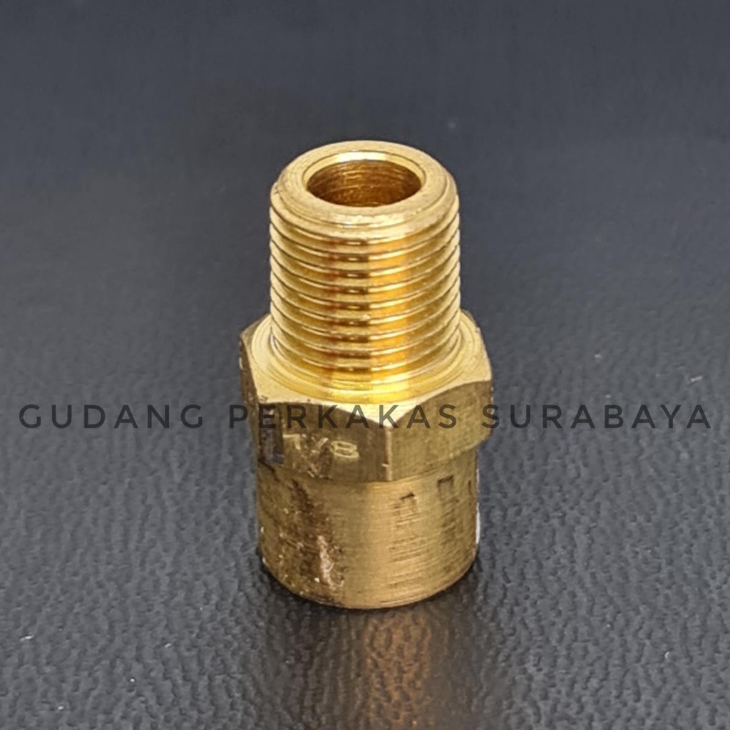 Jual SOK DRAT 1/8 FEMALE x 1/8 MALE SAMBUNGAN PIPA ADAPTER DRAT FULL BRASS SAMBUNGAN PIPA DRAT ...