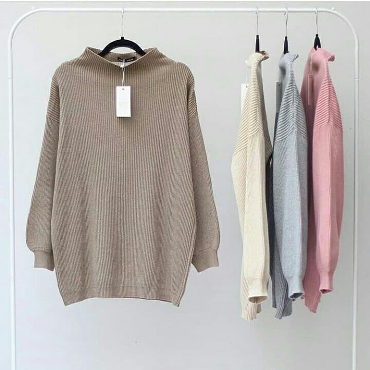Jual zelline official atasan rajut bayoneta sweater ballon knit atasan ...