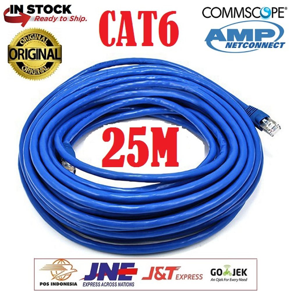 Jual Kabel LAN Cat6 25M UTP AMP Commscope Original Siap Pakai 25 Meter | Shopee Indonesia