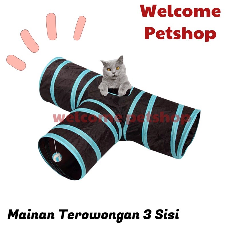 Jual Mainan Terowongan 3 Sisi / Mainan Kucing / Mainan Anjing / Mainan ...