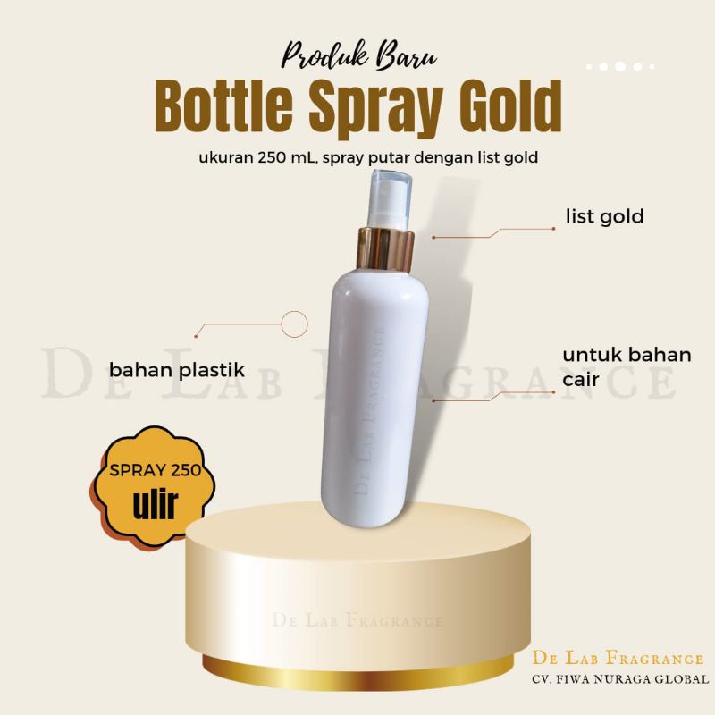 Jual botol spray gold 250 ml/botol plastik 250 ml/botol plastik putih ...