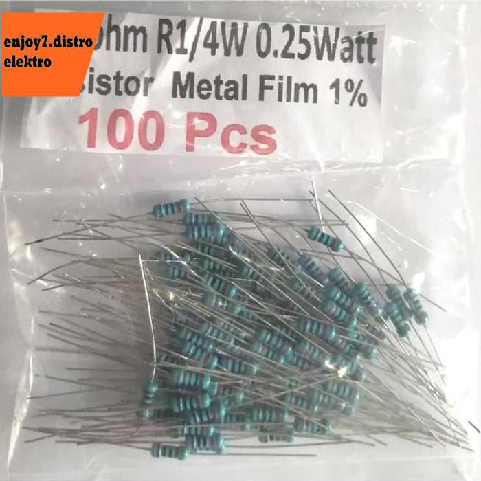 Jual Qty 100 Pcs Resistor R0.25Watt 820 Ohm 820R 820Ohm Metal Film ...