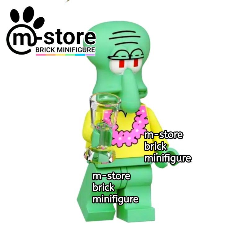 Jual brick spongebob squarepants squidward tentacles mini toy figure ...