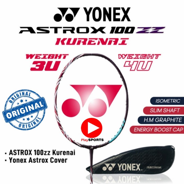 Jual RAKET BADMINTON YONEX ASTROX 100ZZ KURENAI 100 ZZ KURENAI ORIGINAL - Merah, 4UG5 | Shopee ...