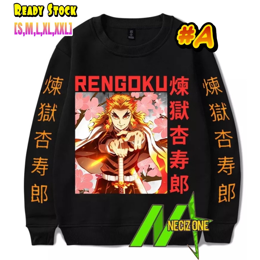 Jual CREW NECK MANGA JEPANG DEMON SLAYER TOKOH KARAKTER KYOJURO RENGOKU ...