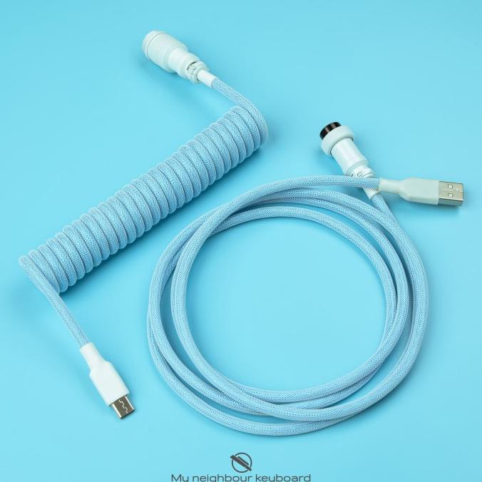 Jual Coiled Cable Mechanical Keyboard Type C with Aviator - Blue ...